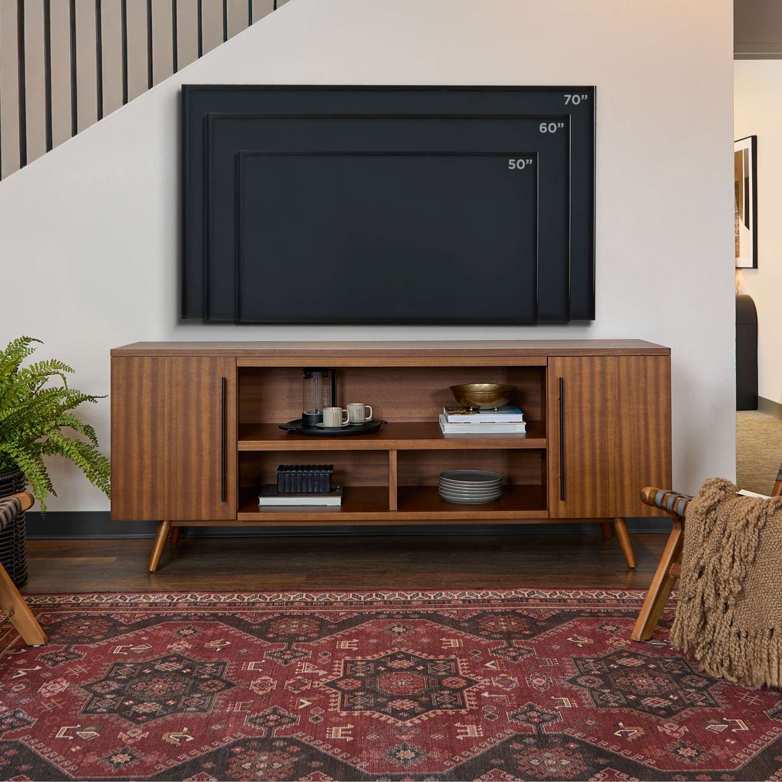72" Morris TV Stand - Vintage Black Maple